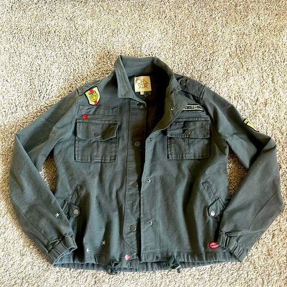 Chaser | Jackets & Coats | Chaser Chill Out Embroidered Army Greenolive ...